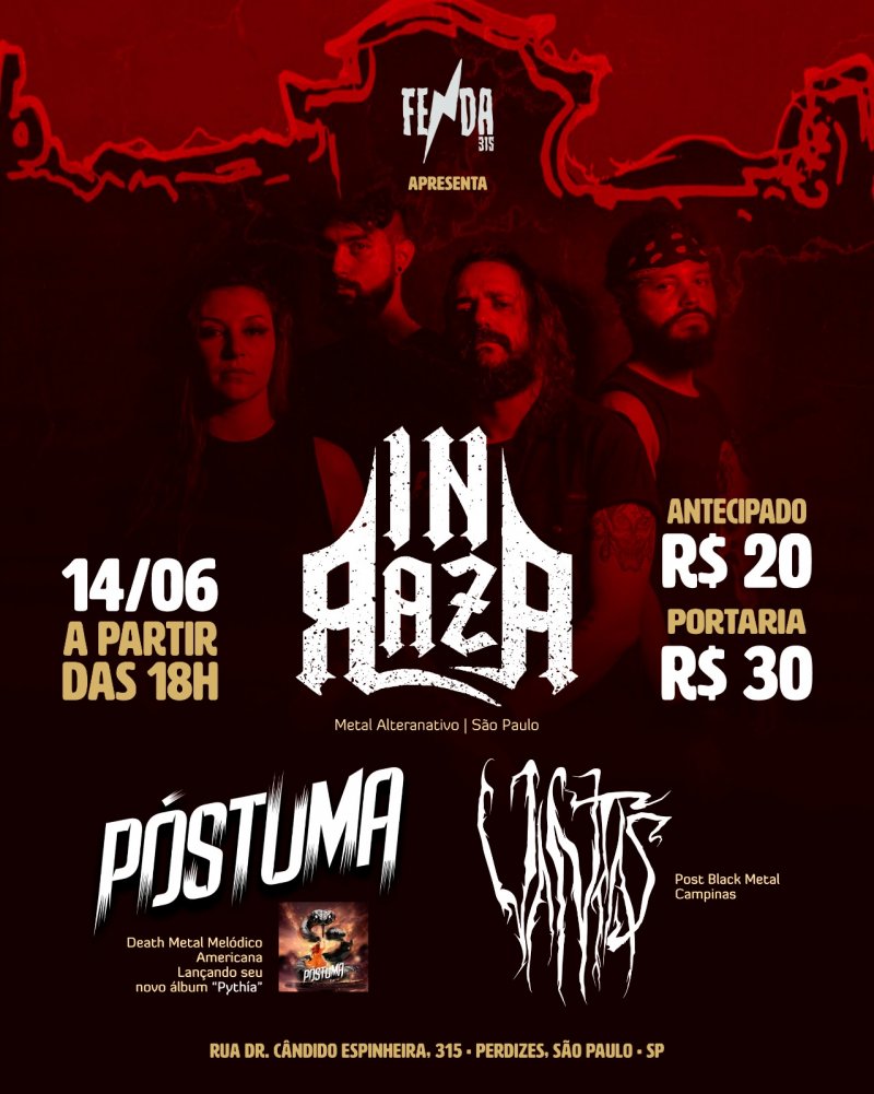 PÓSTUMA: Banda lidera noite de peso ao lado de In Raza e Vantas na ...